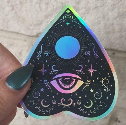 Planchette Holographic Sticker. Ouija Board Sticker. Witch Sticker ...
