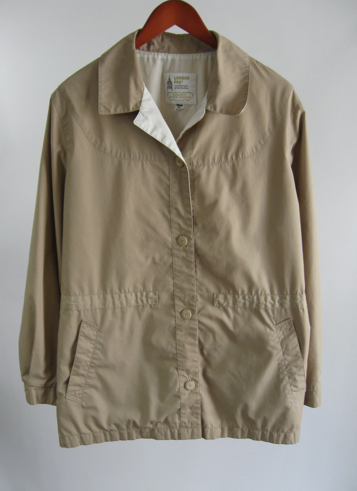 London Fog Windbreaker Weatherwear Of Distinction Beige Jacket Size 17/ ...