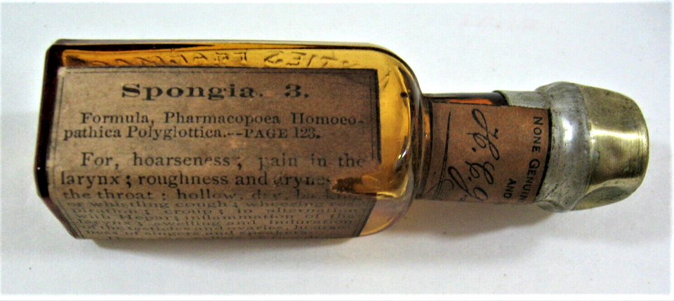 Vtg Luyties Homeopathic Pharm Corked Spongia Quack Medicine Bottle St ...