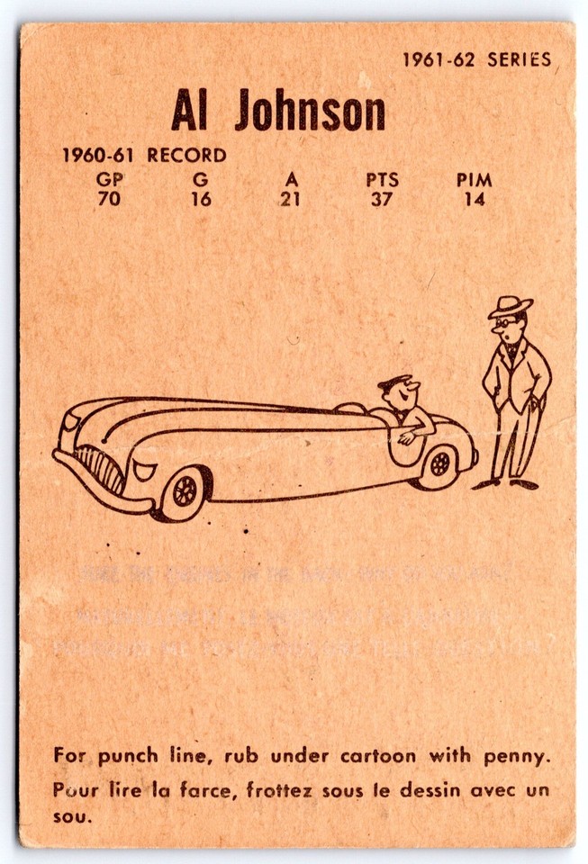 AL JOHNSON 1961-62 PARKHURST 61-62 NO 22 VG+ 33008 | eBay