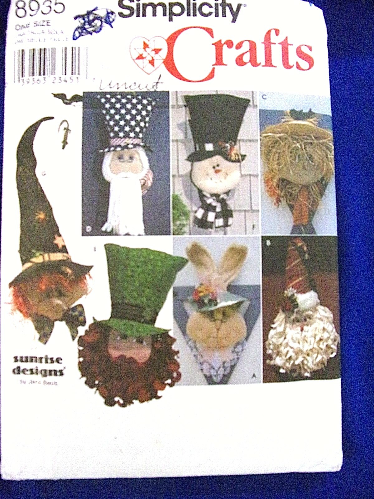 UNCUT SIMPLICITY#8935 HOLIDAY DOOR HANGINGS CRAFT SEWING PATTERN | eBay