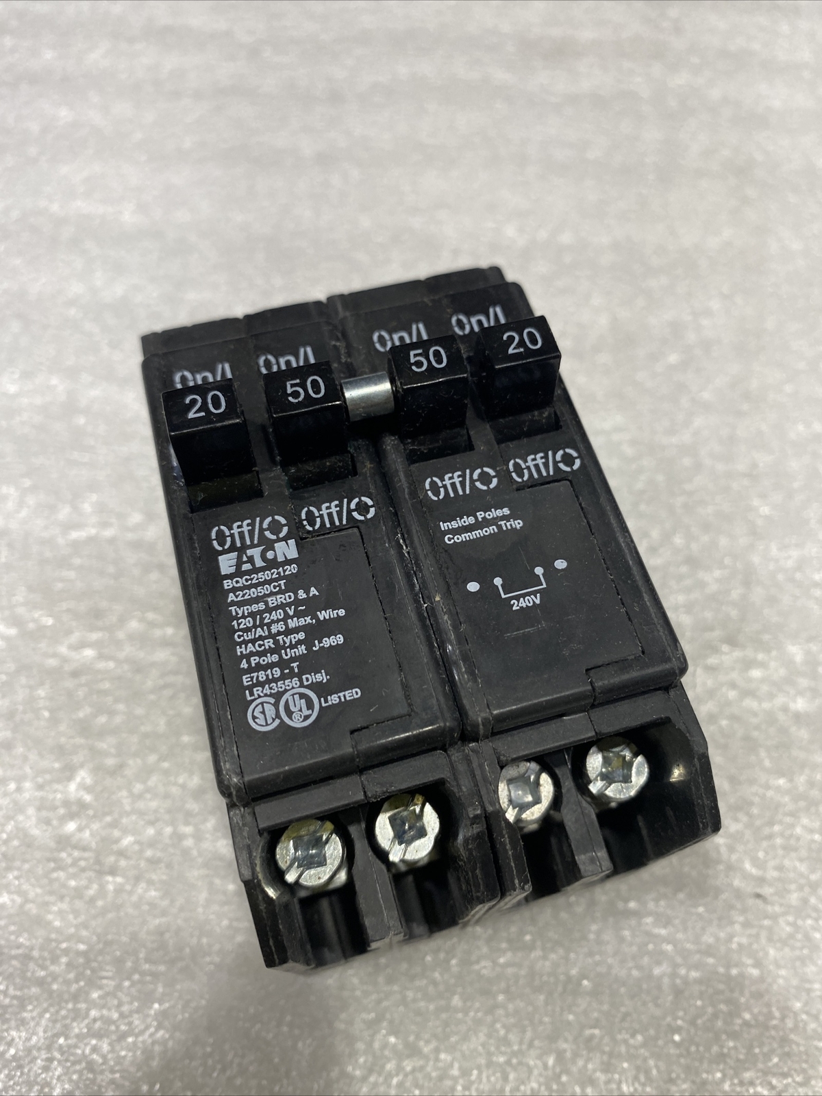 BQC2502120 EATON 20/5020/50AMP 120/240V 4 POLE NEW | eBay