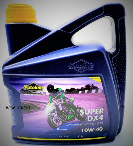 PUTOLINE SUPER DX4 MOTORCYCLE ENGINE OIL SEMI-SYNTHETIC 4 STROKE 10W/40 ...