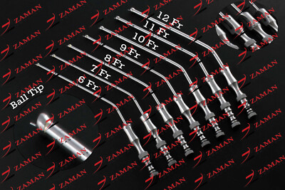 Frazier Suction Tubes With Ball Tip 6 To 12 Fr 7 PCs Set Surgical ...