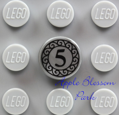 NEW Lego Minifig 5 CENT COIN 1x1 Round Silver Gray Flat Printed Tile ...