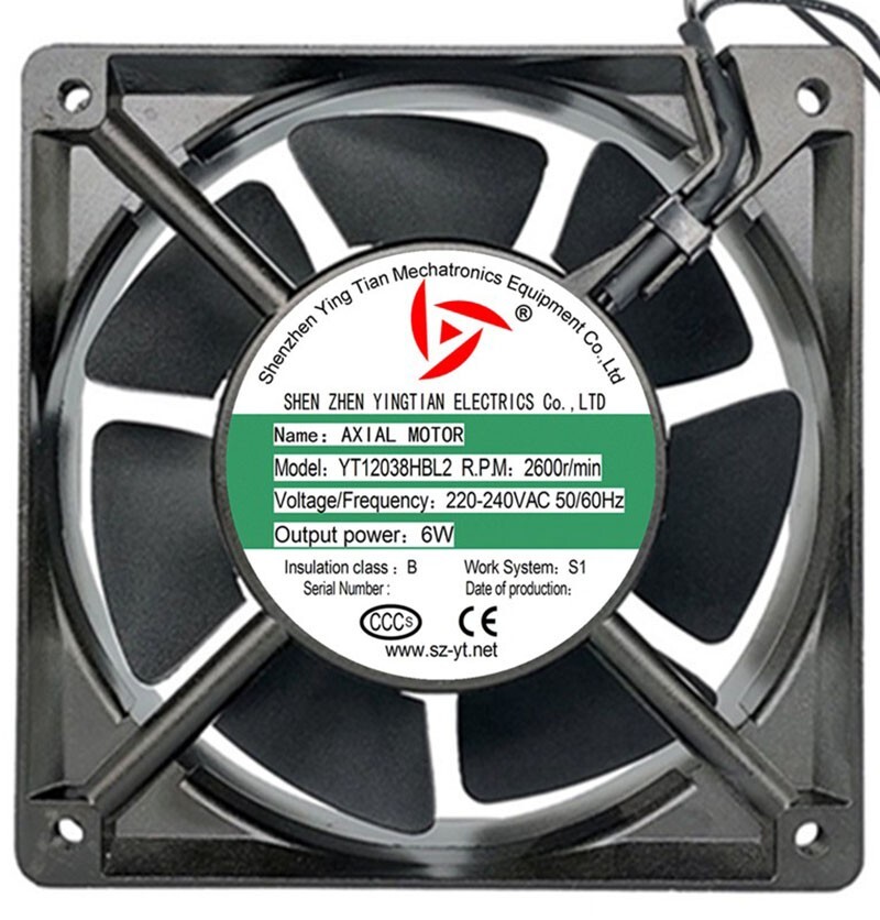 1 PCS YING TIAN Fan YT12038HBL2 Axial flow fan 12cm 220V Aluminum frame ...