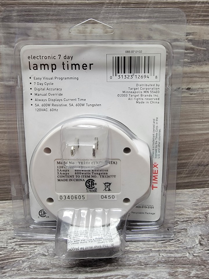 TIMEX Easy-To-Set 7day Electronic Digital Lamp Timer Switch 600W | eBay