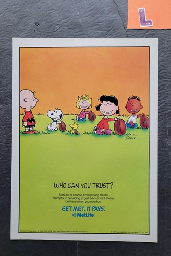 Charlie Brown Metlife Promo Print Advertisement Vintage 1990 | eBay