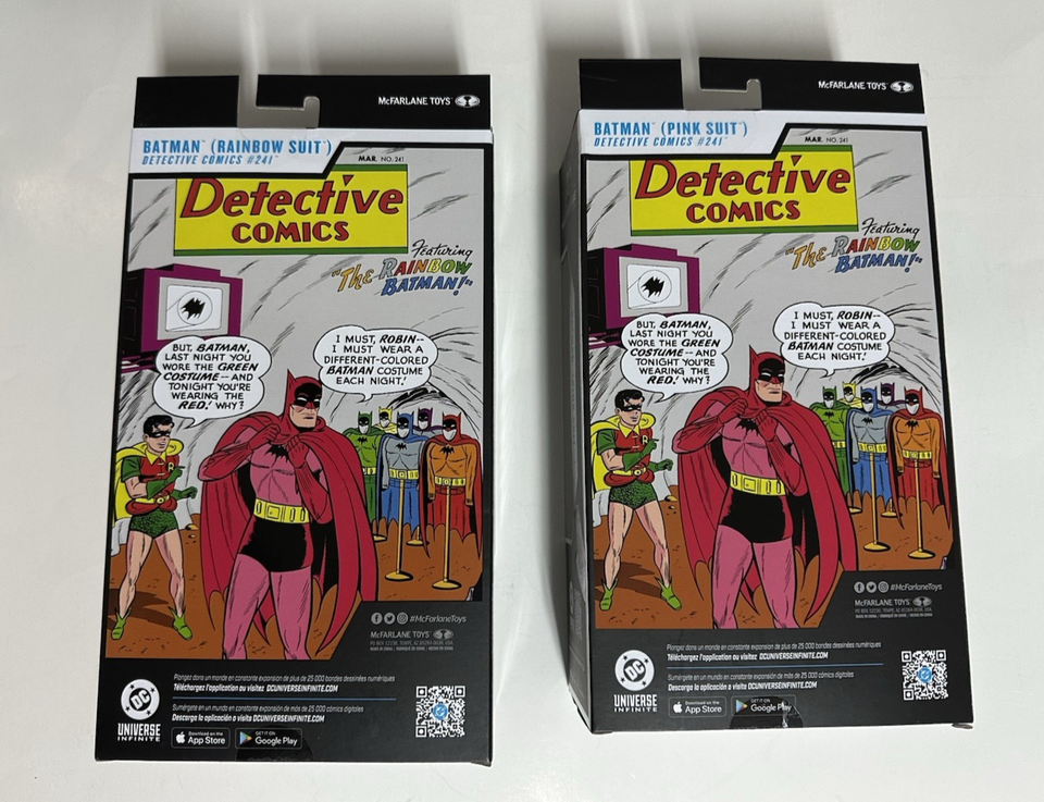 NEW DC BATMAN RAINBOW SUIT & Pink Suit 7" McFarlane Red Platinum ...