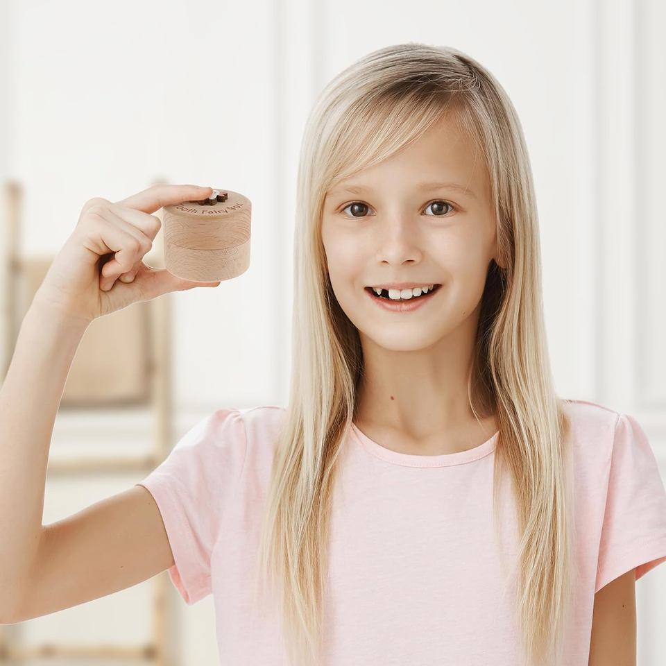 Tooth Fairy Box 3D Carved Wooden Cute Tooth Box Lost Teeth Storage for ...