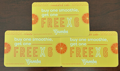 Jamba Juice BOGO card (GOOD FOR 6 USES EACH) - Physical Delivery | eBay