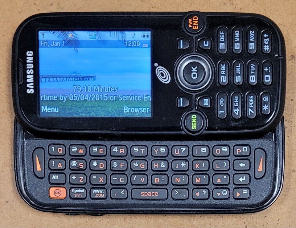 Samsung SGH-T404G - Black ( TracFone ) Very Rare Cellular Slider Phone ...