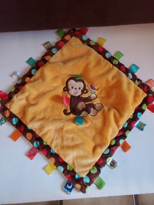 Taggies Monkey Security Baby Blanket Orange Green Lovey Mary Meyer ...