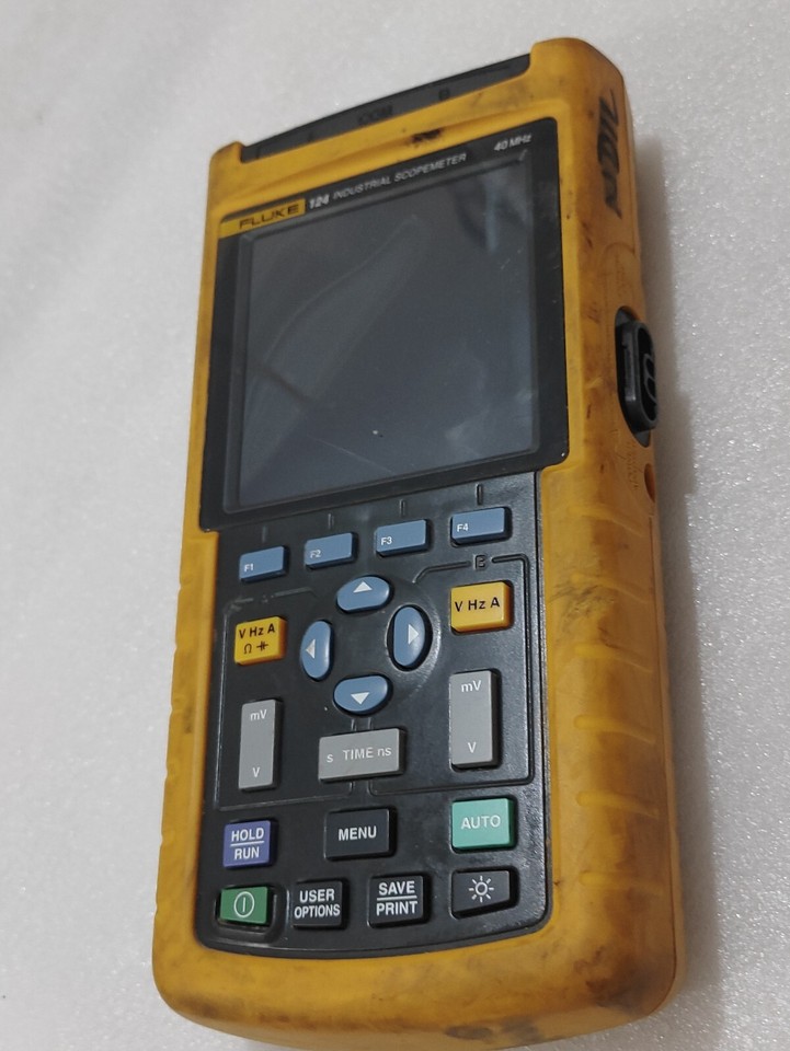 For parts FLUKE 124 Industrial ScopeMeter Hand-Held Oscilloscope Meter ...