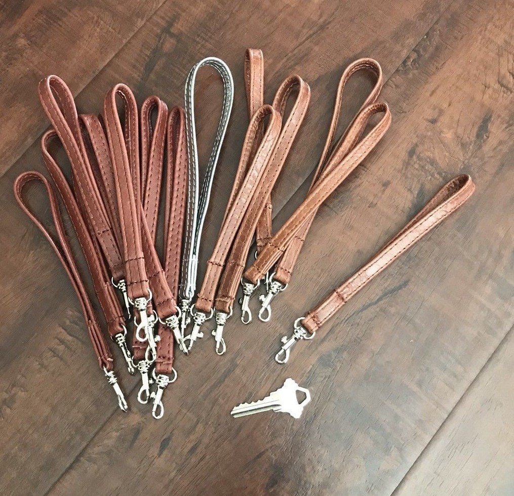 Leather Wrist Strap Keychain, Key Holder, Key Chain Ring | eBay