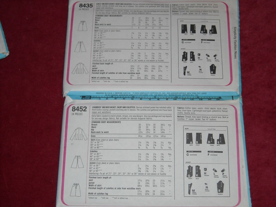 🌸UNCIRCULATED 1978 SIMPLICITY 8435/#8452-GIRLS SCHOOL UNIFORM PATTERN ...