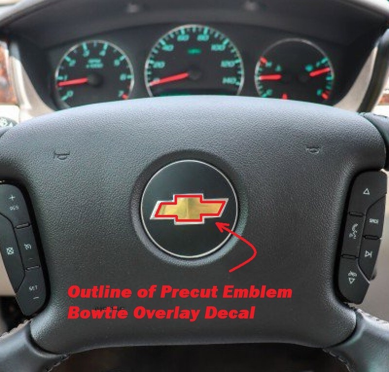 Matte Black Steering Wheel Bowtie Overlay Chevy Silverado 2007-2013 ...