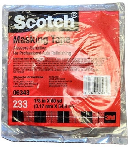 3M 26343 1/8'' Scotch Automotive Performance Masking Tape 233+ Green ...