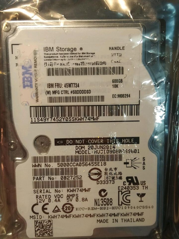 4x IBM 45W7734 600GB SAS 2.5 Zoll intern | eBay