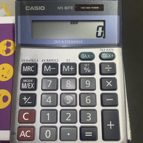 Casio MS-80TE Compact Desktop Calculator Tax Exchange - Two Way Power ...