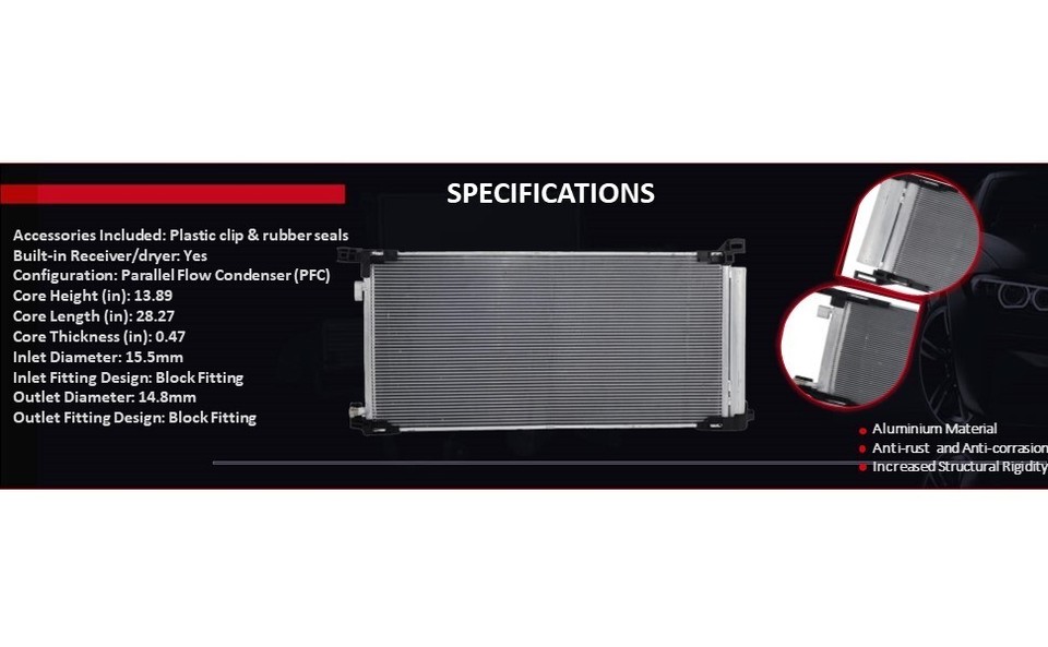 For Toyota Corolla Cross 2022-2024 2.0L L4 A/C Condenser TO3030338 ...