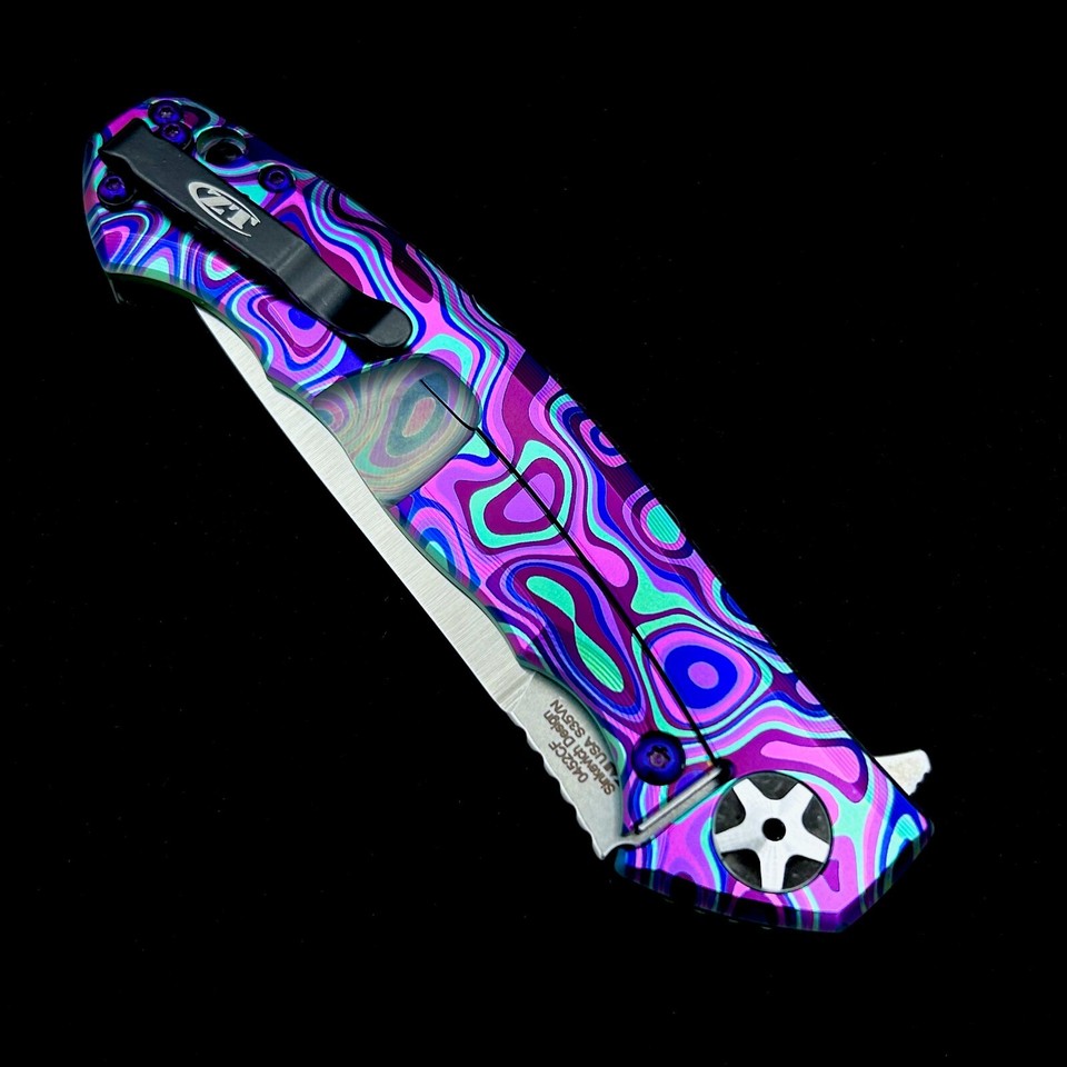 Zero Tolerance ZT 0452CF Plain Edge Folder BWL FloEvo pttn Ano custom ...