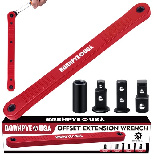 Offset Extension Wrench Set, Impact Ready Socket Wrench Extender Tool ...