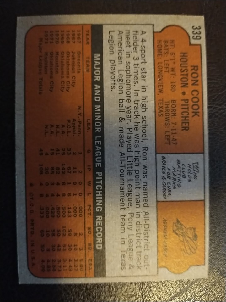 1972 Topps #339 Ron Cook FR+ | eBay