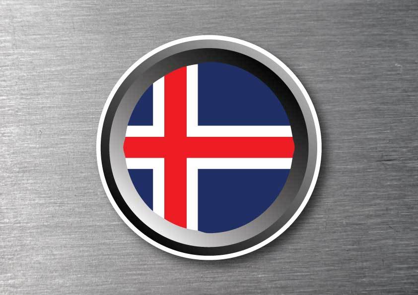 Iceland flag sticker quality 7 year water & fade proof vinyl car ipad ...