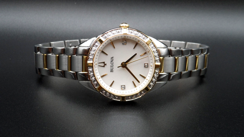 Bulova 98R263 SUTTON Diamond Lustrous Mother-of-Pearl Dial Ladies Watch ...