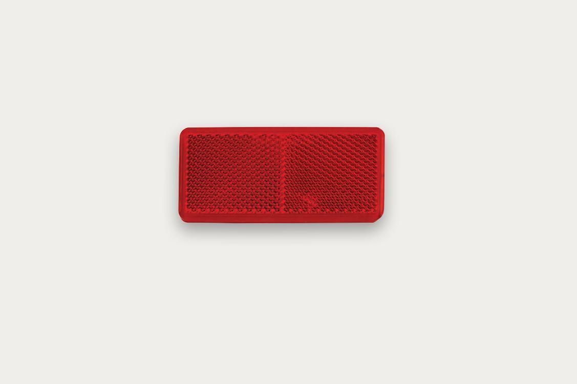 Rectangular Rectangle 94x44 red reflective reflector stick on self ...
