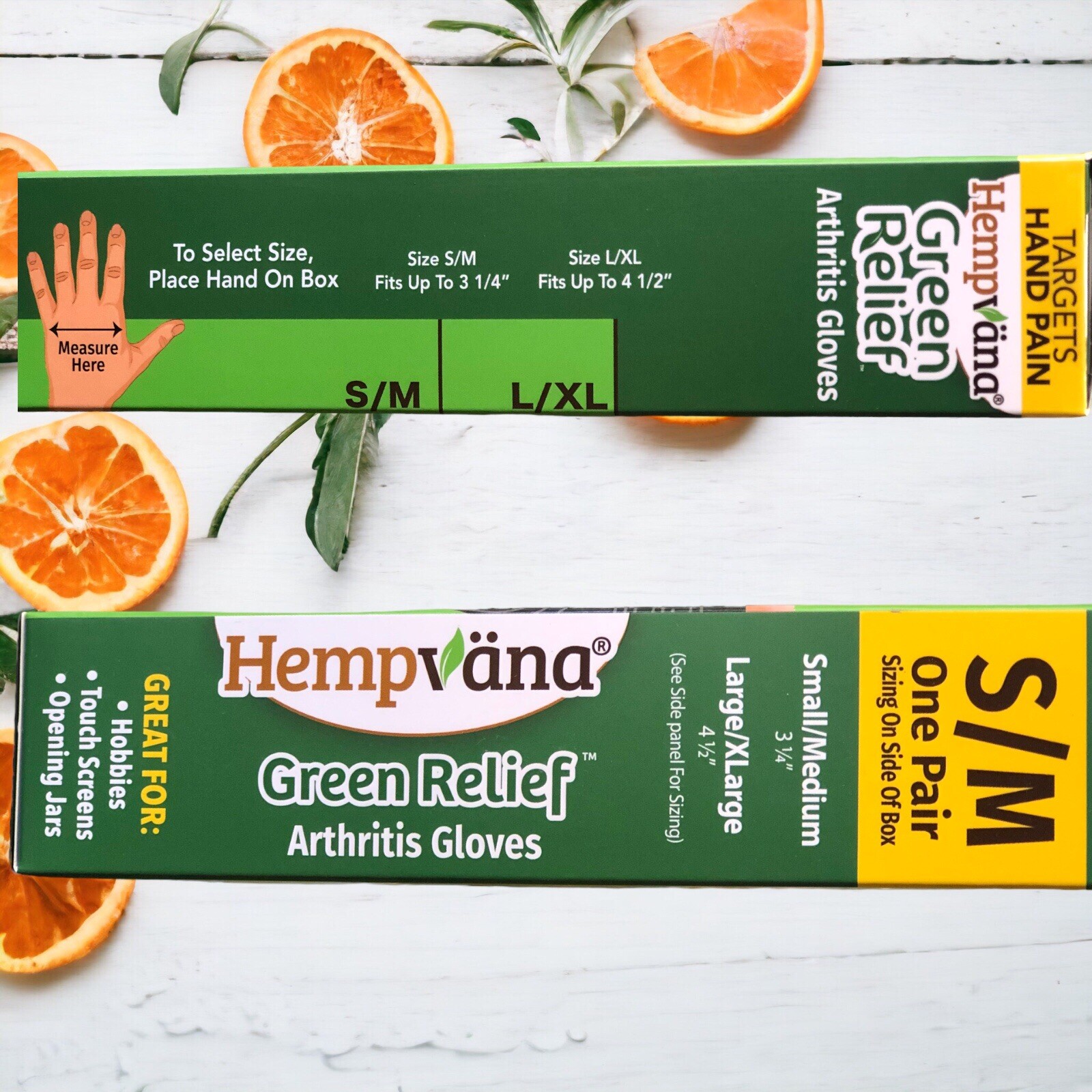 Hempvana Green Relief Arthritis Compression Gloves Comfort Strap Size S ...