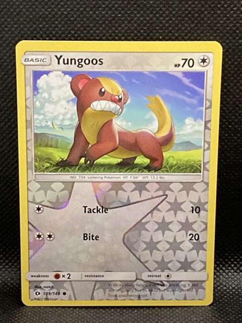 Pokémon TCG Yungoos Sun & Moon Base Set 109/149 Reverse Holo Common for ...
