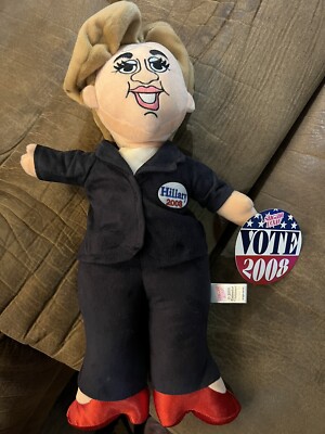 Hillary Clinton Plush 2008 Stuffed Toy Political Doll Sugar Loaf NWT 18 ...