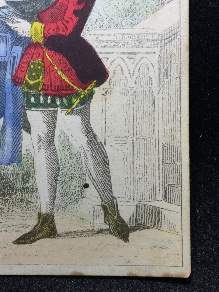 c1850 Hand Colour Engraved Antique Playing Cards Medieval Knave ...