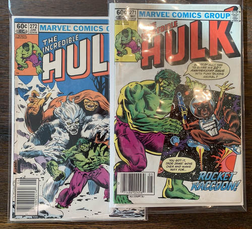 The Incredible Hulk #271 & 272 - 1st & 2nd Rocket Raccoon Wendigo ...