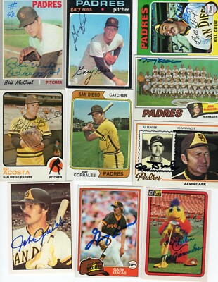 Autographed Padres Cards 70's 80's 90's 2000's 20% off after 4 cards ...