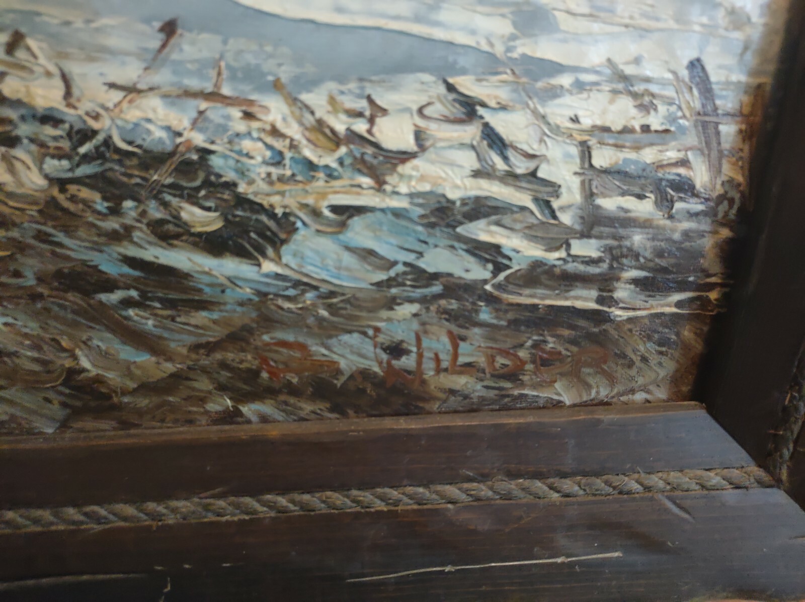 B.Wilder/Billy Wilder Oil Painting Nautical/ Boats/Ghost ship 36x24 ...