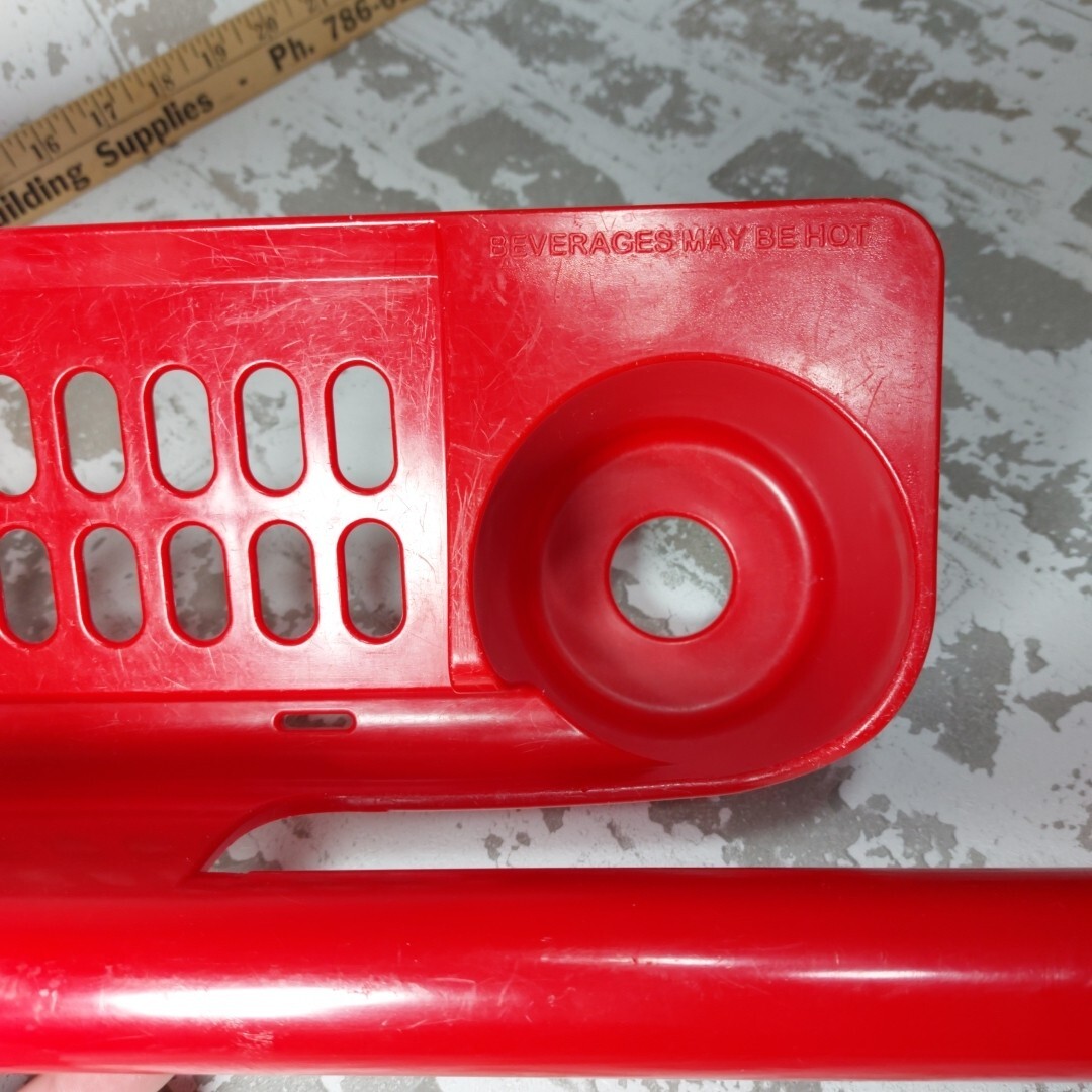 Vtg Shopping Cart Cup Holders Red Plastic with Snack Tray - Snaps Onto ...