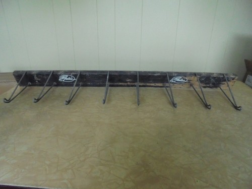 Vintage Gates FAN BELT Display RACK Wood w/ metal hooks Garage Sign Gas ...