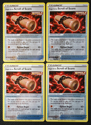 Pokemon Cards 4x Single Strike Scroll of Scorn 133/163 Reverse Holo ...