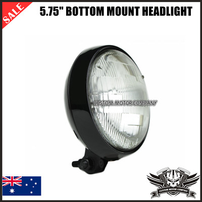 Black clear lens 5.75" slim headlight Harley Yamaha Kawasaki Honda ...