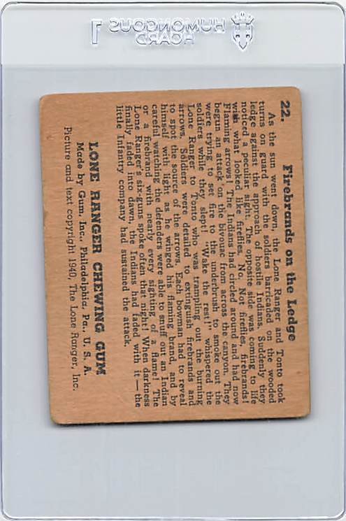 1940 Gum Lone Ranger R83 #22 Firebrands on the Ledge Fair*DA-D1682 | eBay