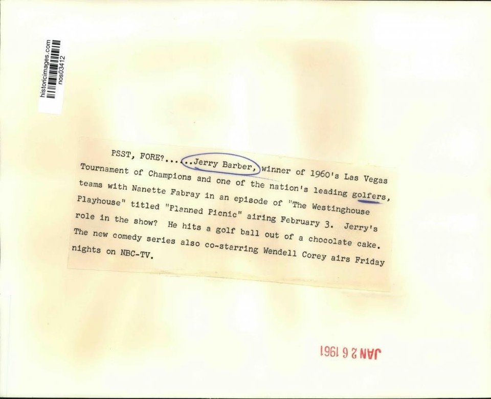 1961 Press Photo Golfer Jerry Barber, Las Vegas Tournament of Champions ...