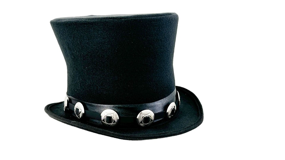 ROCK STAR SLASH GUITAR COSTUME TOP HAT CONCHO STEEL GNR LEATHER BAND ...