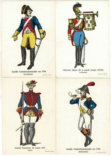 Colección 4 postales Uniformes Militares Collection d'Uniformes ...