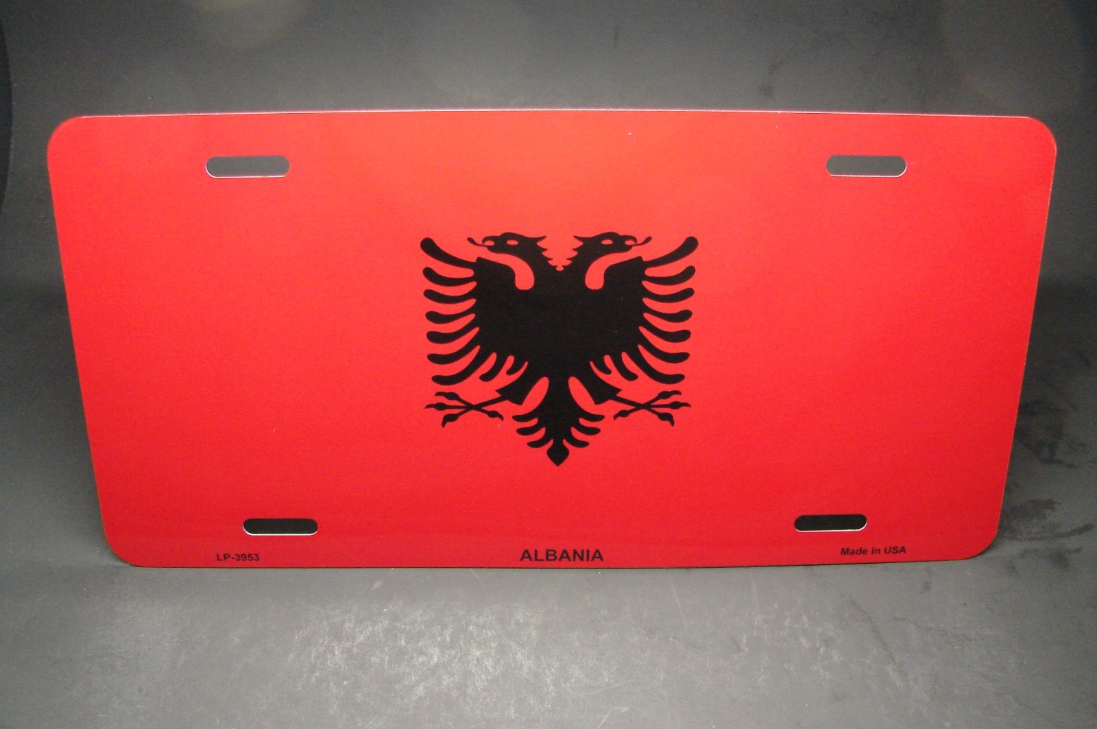ALBANIA FLAG METAL CAR LICENSE PLATE TAG. ALBANIAN FLAG CAR LICENSE ...