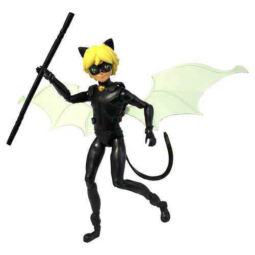 Miraculous Ladybug 12cm Small Cat Noir, staff weapon and removable ...