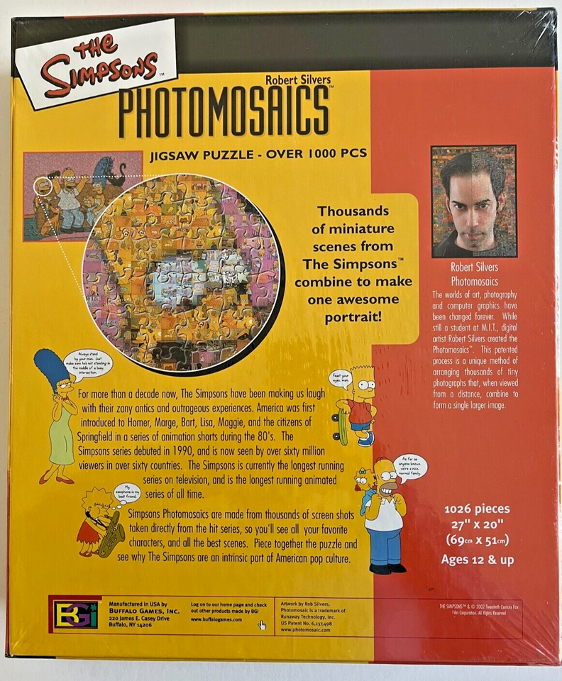 The Simpsons "It's All Good" Photomosaics 1000 Piece Puzzle Homer ...