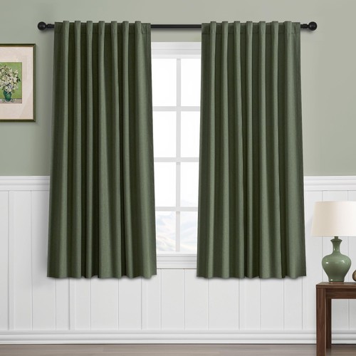 Blackout Curtains 45 Inch Long for Bedroom Living Room 2 Panels Set ...